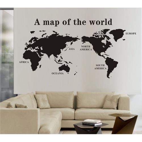 Jual wall sticker dinding wall decal stiker vynil world map peta dunia ...