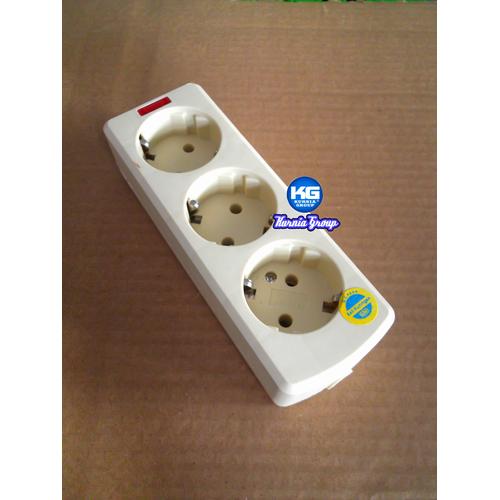 Jual TERMINAL STOP KONTAK 3 LUBANG CAHAYA + LAMPU BAHAN KUNINGAN 16A ...