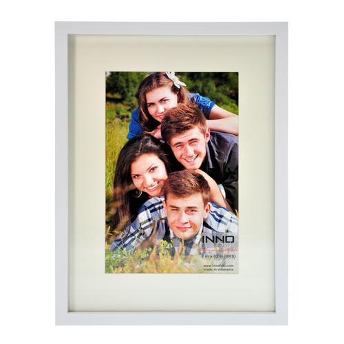 Jual Bingkai Foto Kayu Gallery 12x16 inch w/ 8x12 Op. single Putih ...