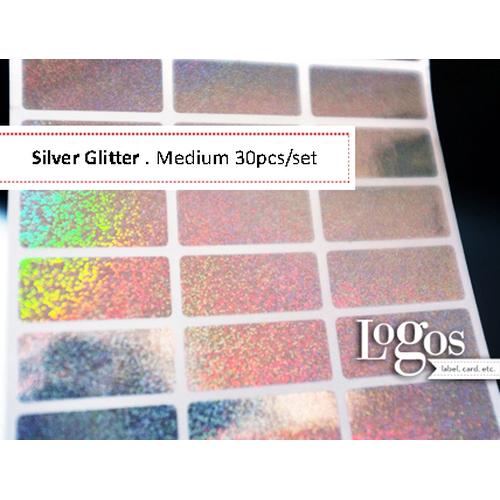 Jual Silver Glitter Sticker MEDIUM Name Label. online shop. wedding ...