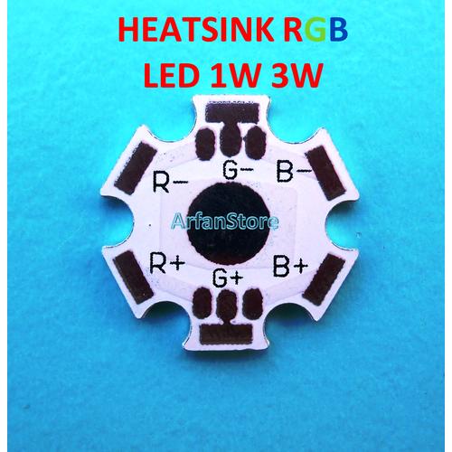 Jual Heat Sink RGB LED 1W 3W Heatsink Aluminium Plat Base PCB Pendingin ...