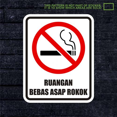 Jual WSKPC034 Sticker Safety Sign Warning Sign Ruangan Bebas Asap Rokok ...