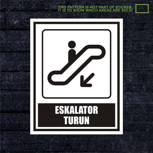 Jual WSKPC210 Sticker K3 Safety Sign Warning Sign Eskalator Turun ...