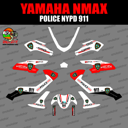 Jual Sticker striping motor stiker Yamaha N-max NMax Police NYPD Solid ...