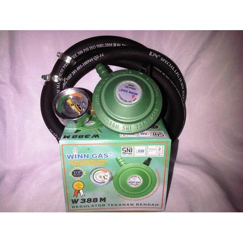 Jual Regulator WINN GAS W388 Manometer Selang LPG 500 PSI plus Clamp 2 ...