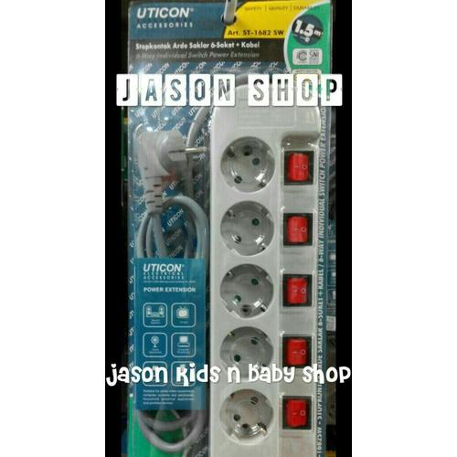 Jual Terminal listrik Uticon/Saklar Uticon 5 lubang/Stop kontak ...