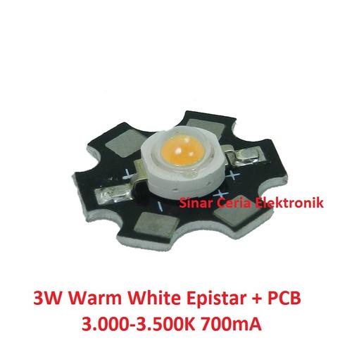 Jual +Pcb High Power Led 3w Kuning Epistar 3,000- 3,500k Hpl 3 W Warm ...