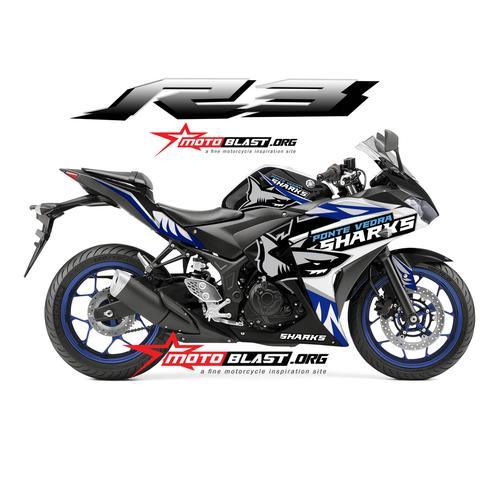 Jual Decal Stiker Yamaha R25 Black Shark V.2 Full Body Motoblast ...