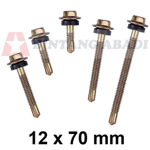 Jual Baut Ruping Baja Ringan 12 x 70 mm / Roofing Self Drilling Screw ...