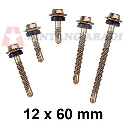 Jual Baut Ruping Baja Ringan 12 x 60 mm / Roofing Self Drilling Screw ...