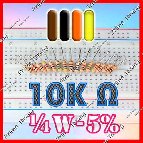 Jual 10K Ohm Resistor 1/4 Watt 5% R 1/4 W 10000 Ohm - Kota Tangerang ...