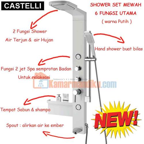 Jual CASTELLI shower mandi hujan dan air terjun + water jet spa ( WHITE ...