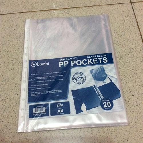 Jual (PAK) PP Pockets A4 BAMBI 5220 Isi 20 Lembar /Sheet Protector ...