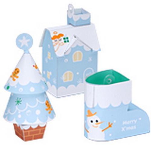 Jual DIY Miniatur Papercraft Ornament Natal Biru Pastel - Jakarta Timur ...