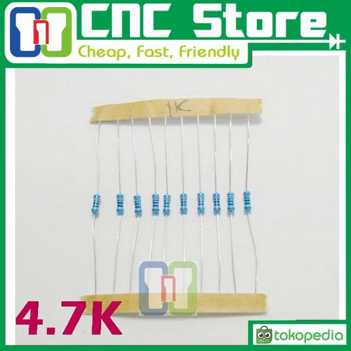 Jual [CNC] 10X RESISTOR 4700OHM 4K7 4.7K 1/4W 1% METAL FILM - Kab ...