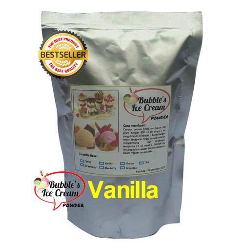 Jual Vanilla Instant Ice Cream Powder 500gr Bubble's Ice Cream Bubuk Es ...