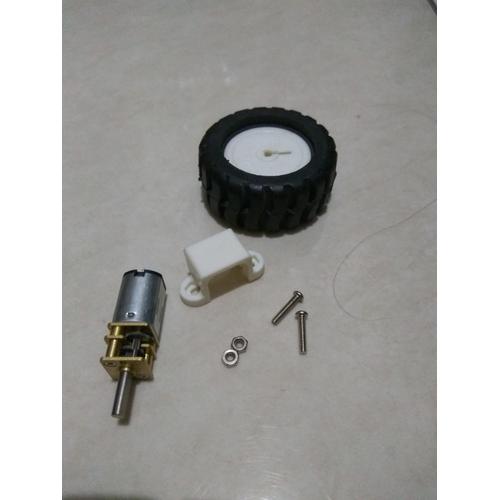 Jual N20 dc gear geared motor + wheel roda ban tyre tire - Kab ...