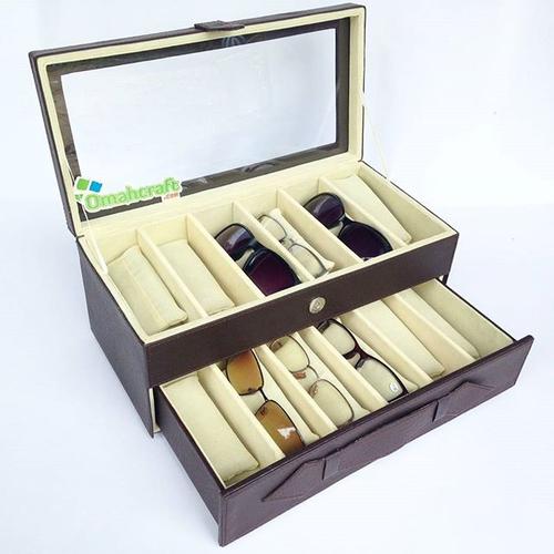 Jual Kotak Kacamata isi 12 COKLAT CREM / Box Tempat Kacamata / Glasses ...