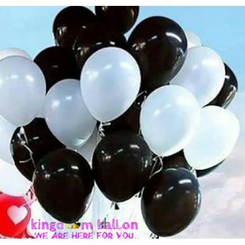 Jual Balon Latex Hitam Putih Metalik / Balon Metalik Hitam Putih ...