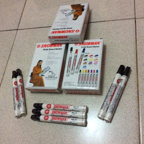 Jual (PAK) Spidol Board Marker SNOWMAN BG-12 (Non Permanent) - Hitam ...