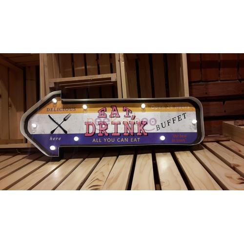 Jual BUFFET VINTAGE LED MARQUEE WALL SIGN METAL TIN DECOR LUKISAN ...