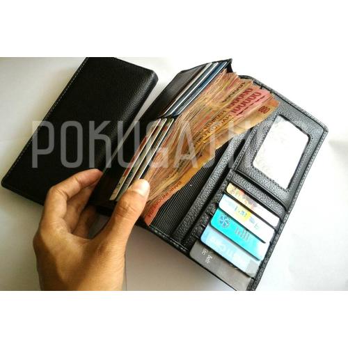 Jual dompet kulit long edition hitam resleting dalam - Kab. Garut ...