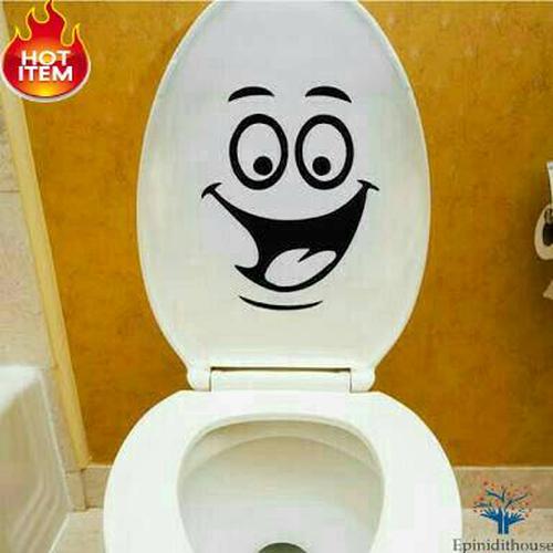 Jual Stiker Sticker Toilet WC Kamar mandi (Smile Besar) - Hitam ...