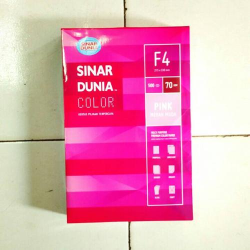 Jual Sinar Dunia F4 Folio 70 gsm Kertas HVS Pink - Merah Muda 215 x 330 ...