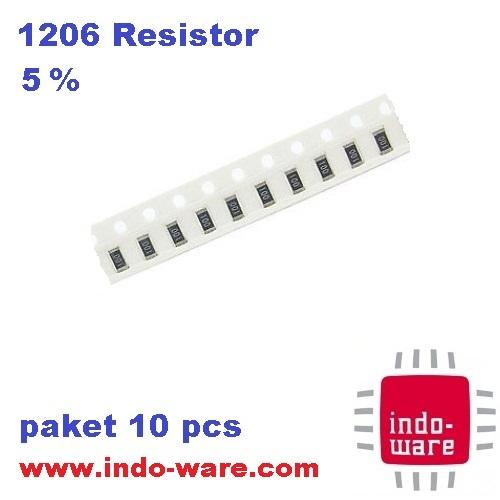 Jual 10 pcs R Resistor 2.2 Kilo ohm smd 1206 2.2K 5% 2k2 2,2kilo 2,2 k ...
