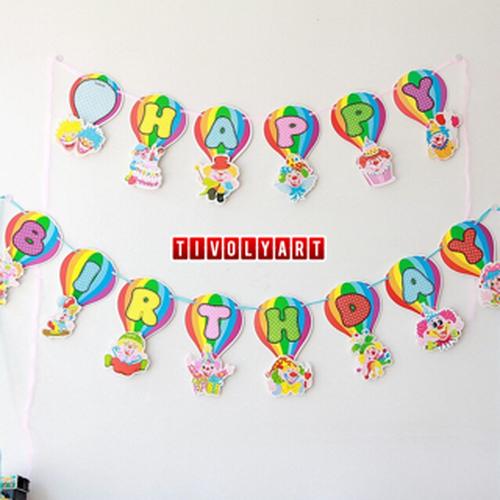 Jual Bunting Flag 3D Badut Happy Birthday / Banner Ulang Tahun ...