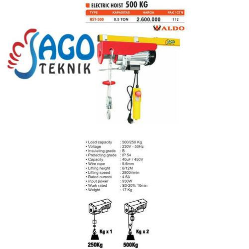 Jual Electric Hoist / Katrol Otomatis 500kg / Katrol 1/2 Ton - Kota ...