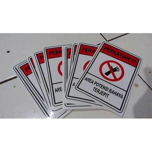 Jual Sticker Safety Sign Area Potensi Bahaya Terjepit Vynil Glossy ...