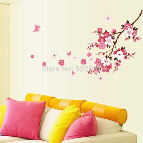 Jual wall sticker/wall stiker transparan 45x60-AY6008-LITTLE SAKURA ...