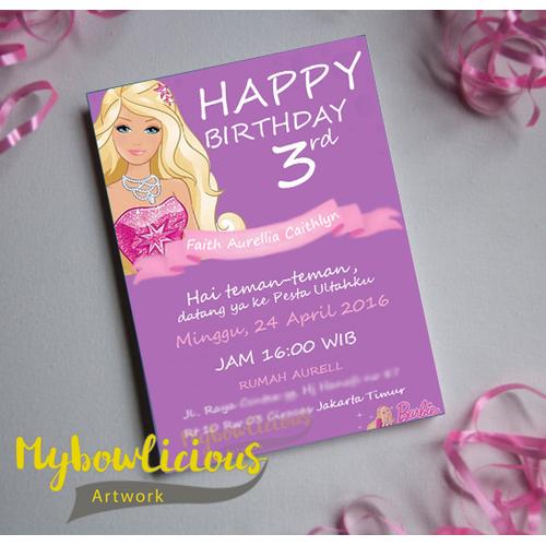 Jual Undangan Ulang Tahun / Birthday Invitation Barbie - Kab. Subang ...