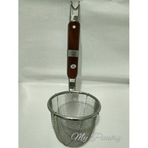 Jual Serok Dapur 12 cm / Saringan Mie Gagang Kayu / Strainer serok mie ...