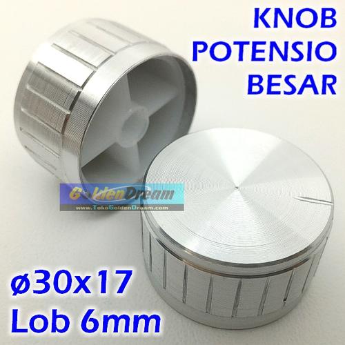 Jual Knob Potensio BESAR Silver Aluminium Tutup Potensiometer Putar ...