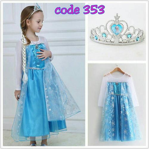 Jual kostum elsa princess frozen / baju dress elsa welcome resellers ...