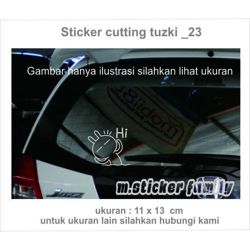 Jual sticker cutting tuzki kaca belakang mobil/sticker mobil _tz23 ...