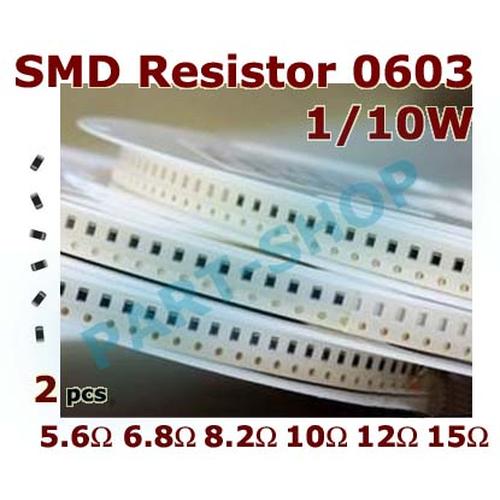 Jual R smd resistor 0603 5R6 6R8 8R2 10R 12R 15R 5.6 6.8 8.2 10 12 15 ...
