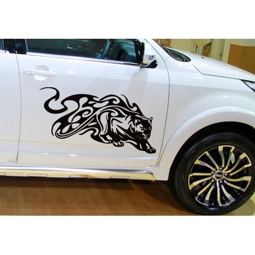 Jual Sticker Stiker Cutting Kaca Mobil Harimau / Tiger Tribal Flame ...