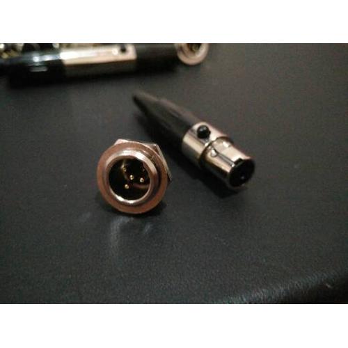 Jual 1 set Mini XLR 4 pin T4AF Male Socket & Female jack plug - female ...
