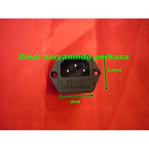 Jual Soket AC input 3 pin plus fuse, Soket ac komputer - Kota Tangerang ...