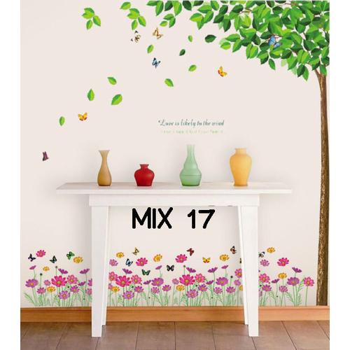 Jual wall sticker/wall stiker trans 2x60x90-AY886&AY870-MIX17 - Kab ...