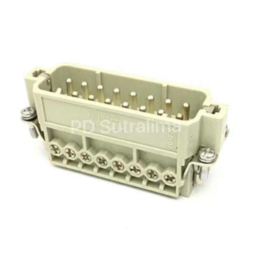 Jual Connector Harting 16 pin, Male Insert Screw - 09 20 016 2612 ...