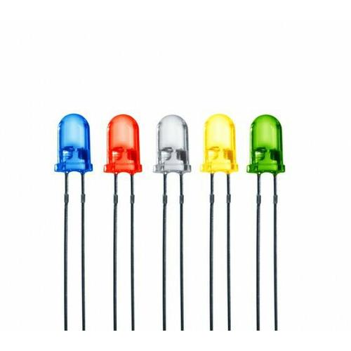 Jual led 5mm color warna merah hijau biru putih kuning diffused round ...