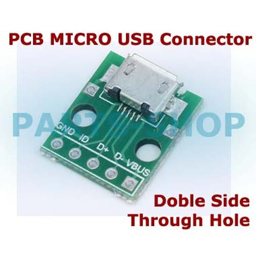Jual PCB Micro USB Connector Adapter to DIP Doble Side Board Converter ...