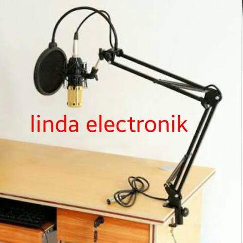 Jual PROMO MURAH!!! PAKET MIC RECORDING +STAND JEPIT MEJA+POP FILTER ...