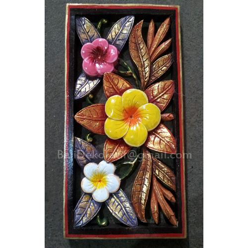 Jual Ukiran Kayu Motif Bunga Frangipany Colourfull, Hiasan dinding P.40 ...
