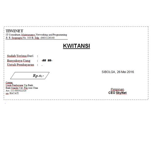 Jual software cetak kwitansi - Jakarta Selatan - skynet warung IT ...