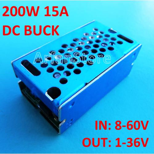 Jual 200W 15A DC Buck Step Down Converter Wide In 8-60V to 1-36V ...